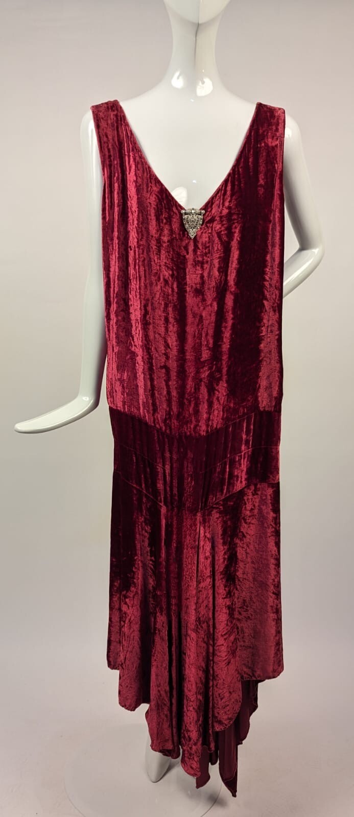 FLAPPER 1920’S PLUSH RASPBERRY RED SILK VELVET DRESS W LONGER REAR | eBay