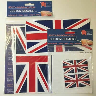 BECC GB Union Jack Vinyl Self-adhesive Decals Choice of sizes | eBay UK
