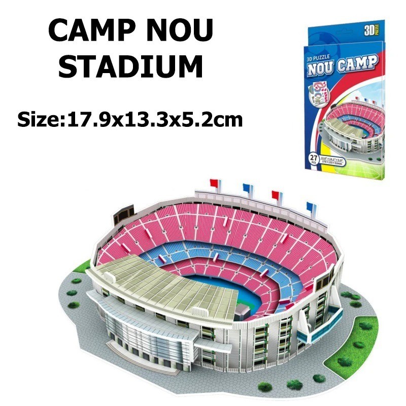 3D Football Stadium Miniature Model DIY Puzzle Soccer Field Building ...