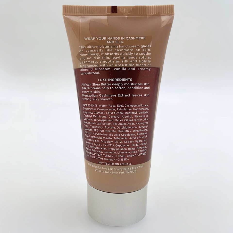 BATH & BODY WORKS Shea Cashmere & Silk Hand Cream 2.5oz True Blue Spa ...