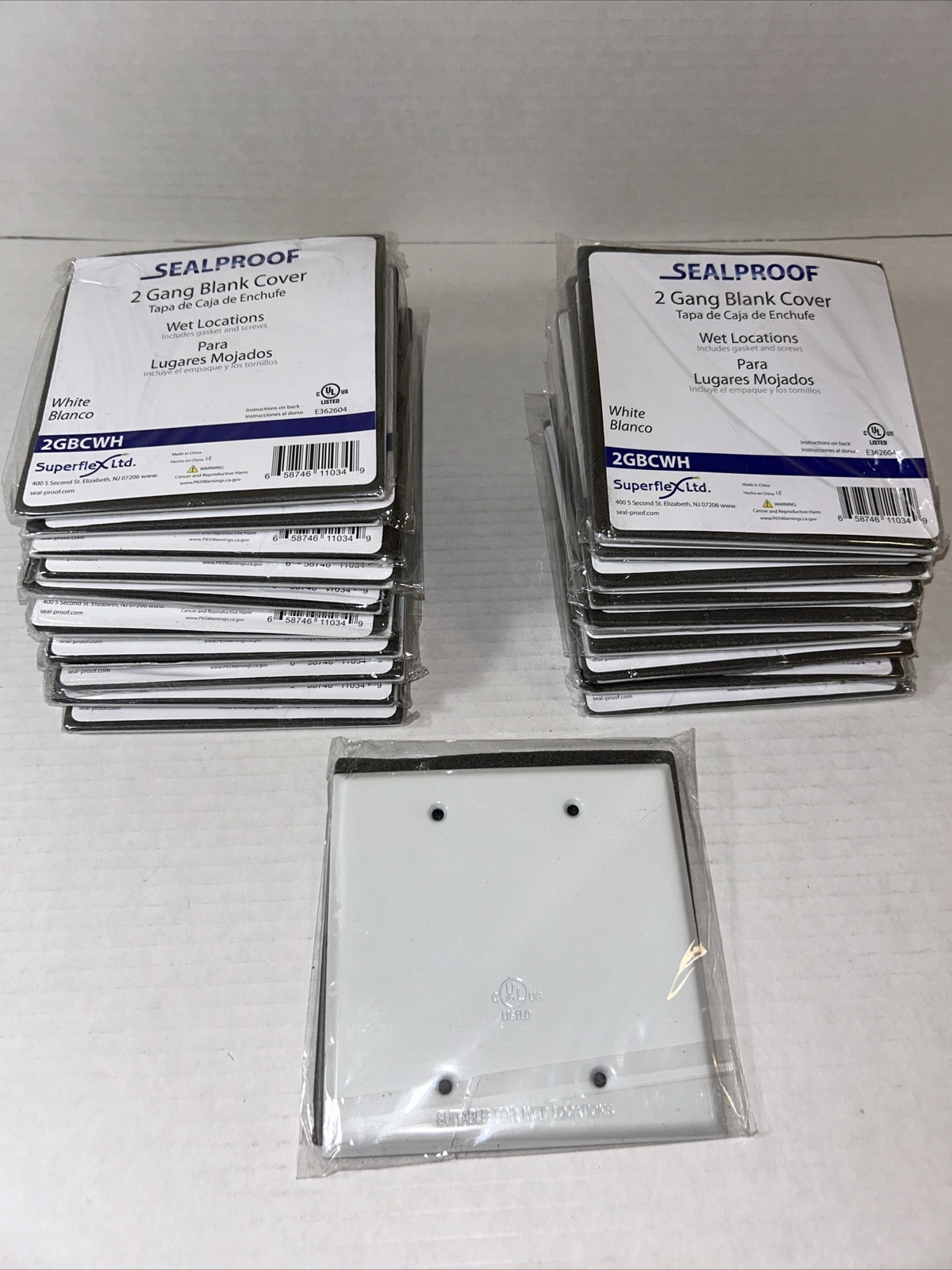 20) Sealproof 2-Gang Blank Weatherproof Outlet Covers White *Value ...