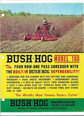 Original Bush Hog Model 160 Four Row One-Pass Shredder Sales Brochure ...
