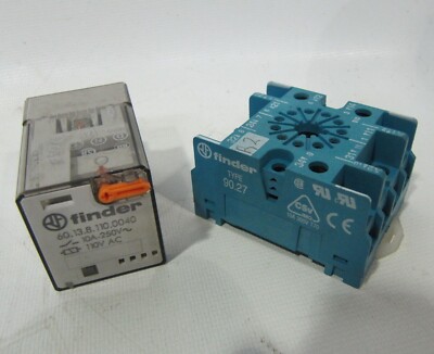 Finder 110VAC 10A Relay + Base 90.27 60.13.8.110.0040 | eBay