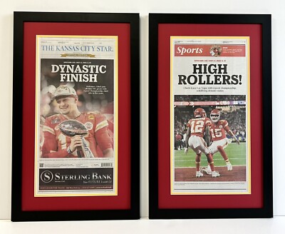 (2) 2024 Kansas City Chiefs Super Bowl Championship Framed REAL ...
