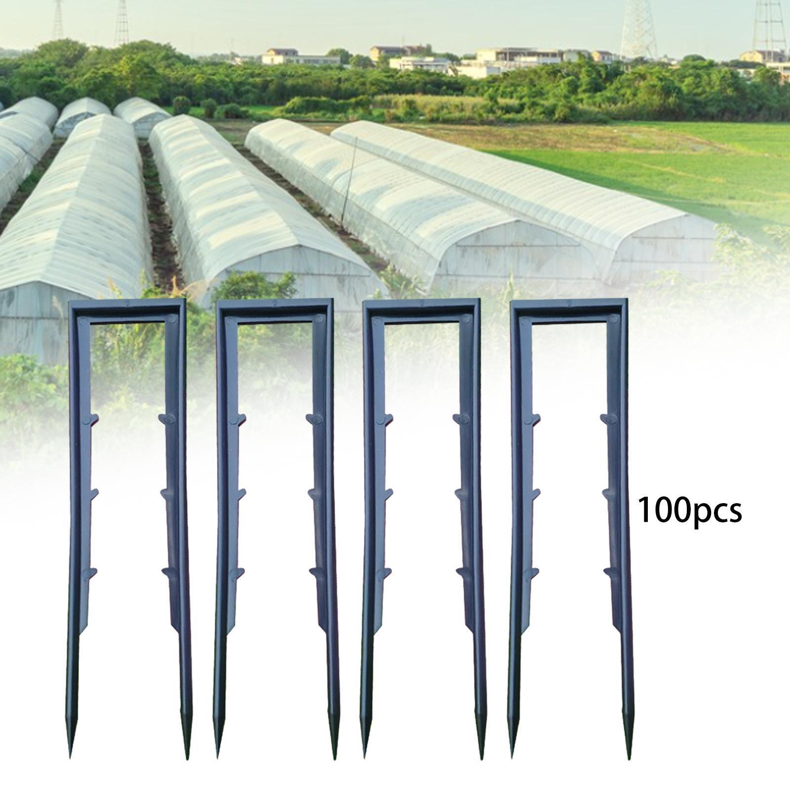 100 Pieces Fence Stakes Plastic Durable Garden Staples for Tents Hiking ...
