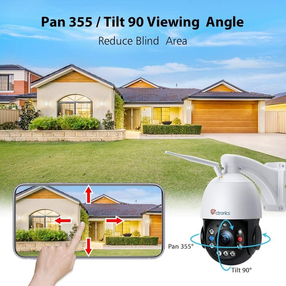【30X Optical Zoom】 5MP Surveillance Camera Outdoor,360° View Ctronics ...