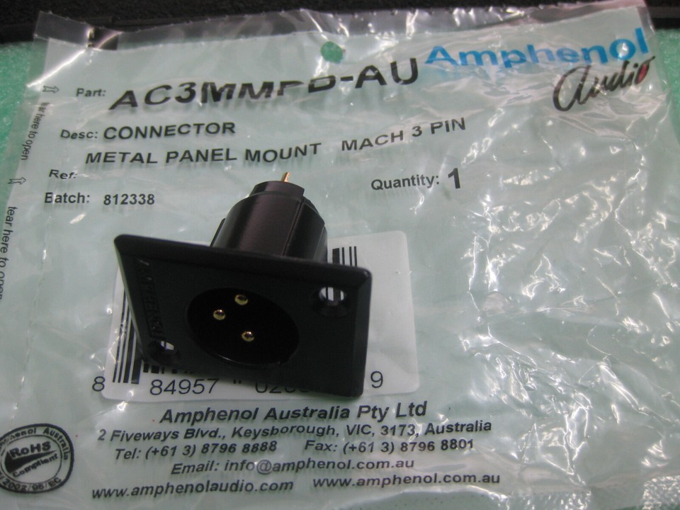 1x AC3MMPB-AU Conn XLR Connector M 3 POS Solder ST Panel Mount 3 Position | eBay