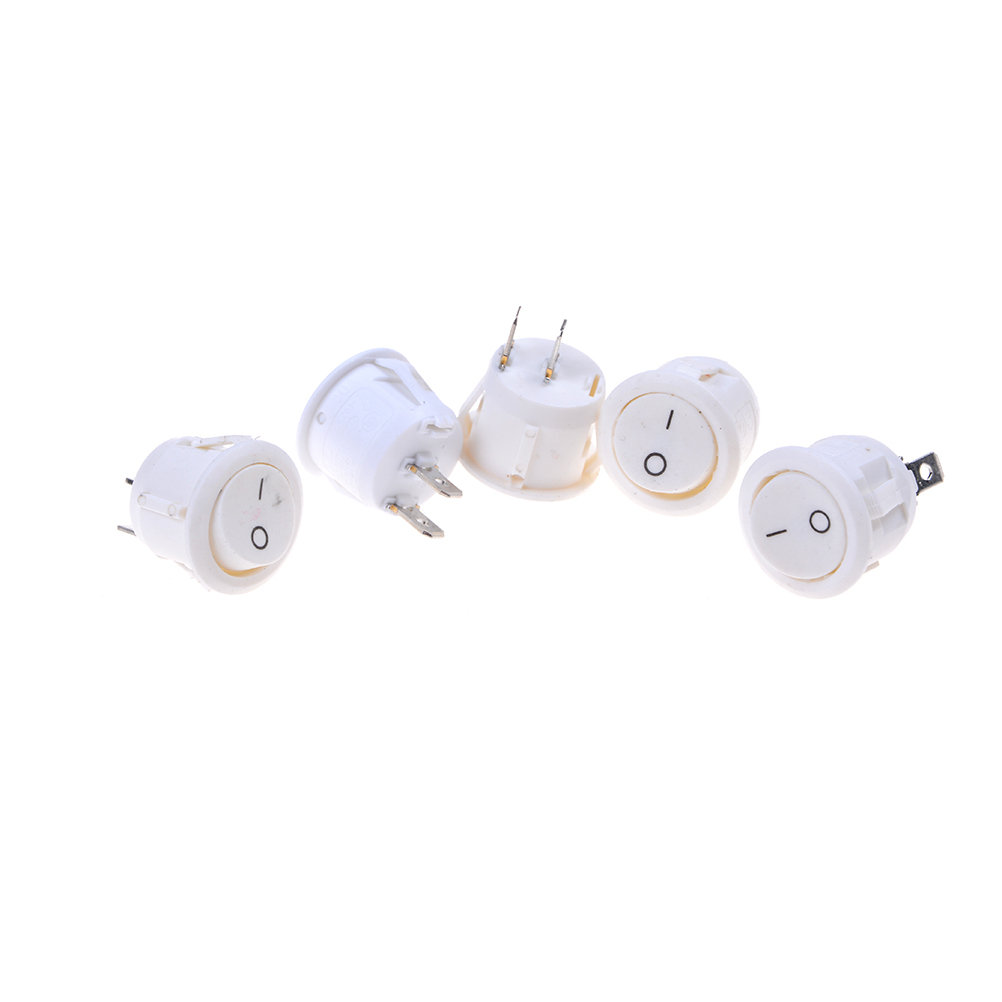 5 X Car 12V ON/OFF Round Rocker Boat Toggle Switch Push Button White ...