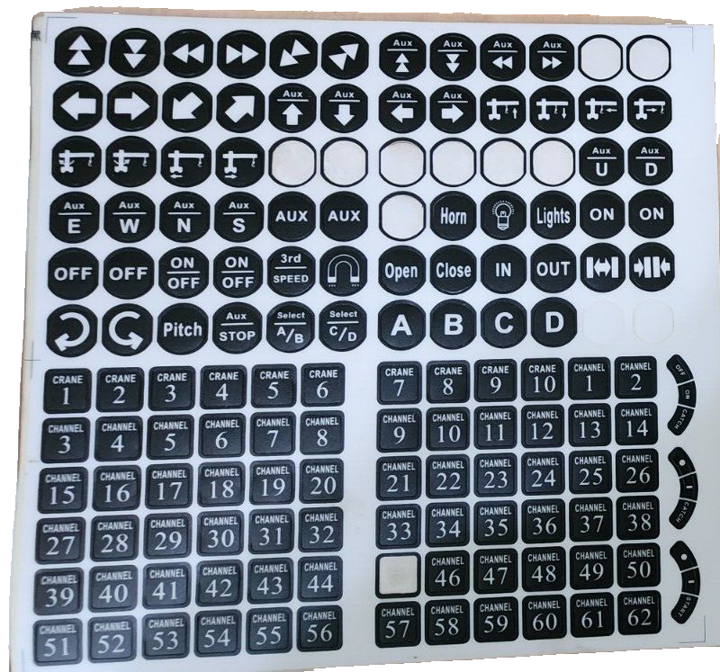 Magnetek Radio Remote Control Transmitter Push Button Decal Label Sheet ...
