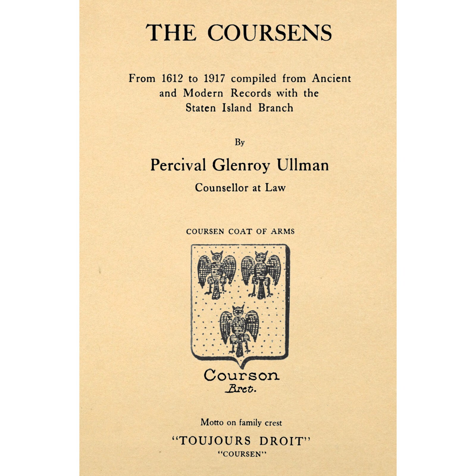 The Coursen (Corson) Family, 1612 to 1917, | eBay
