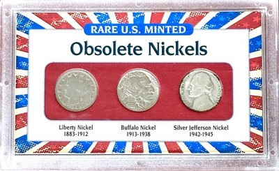 Obsolete Nickels Collection Liberty Buffalo Silver Jefferson Rare US ...