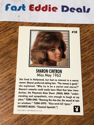 PLAYBOY 1997 SHARON CINTRON COLLECTOR CARD 30 MISS MAY 1963 NEAR MINT ...
