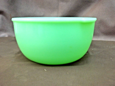 Antique McKee Glass Jadite Mixing Bowl Sunbeam Mixmaster Tab Handles 9 ...