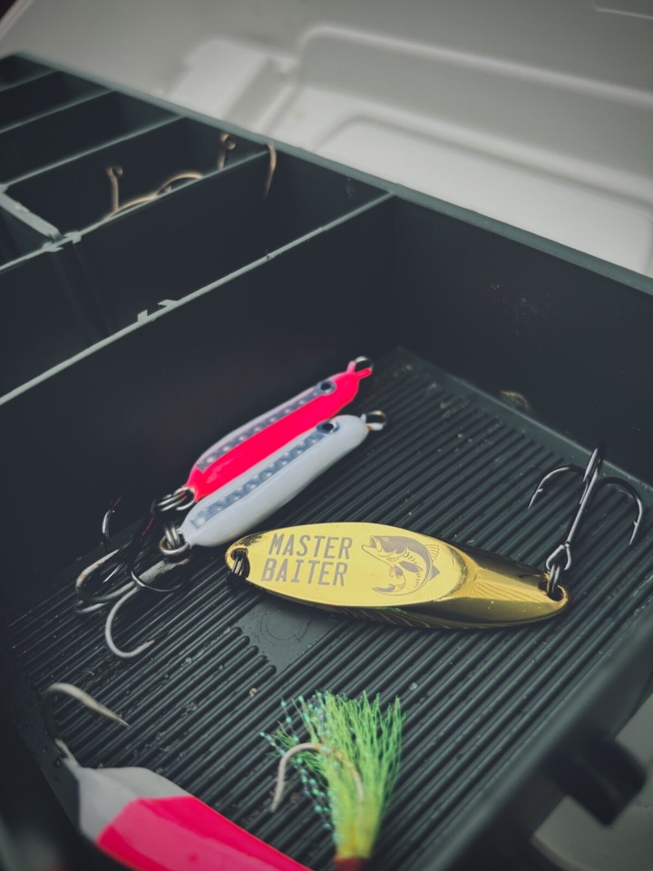 'Master Baiter' Funny Fishing Lure Custom Engraved Design Spoon Gift | eBay