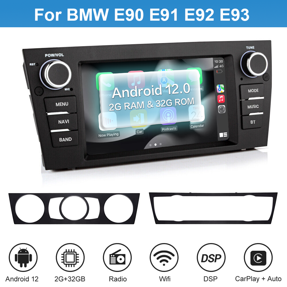 7" Android 12 Car Stereo Radio GPS Sat Navi Carplay DAB For BMW E90 E91 E92 E93 | eBay