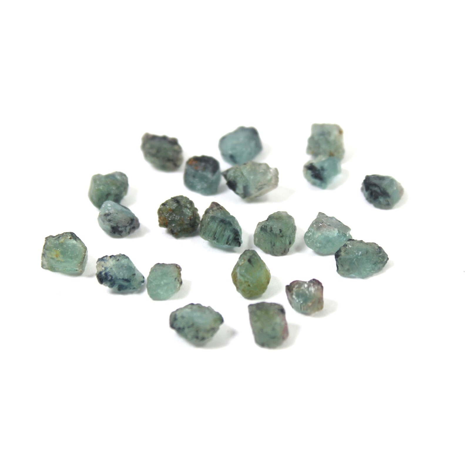 18.5Ct Natural Greenish Blue Bi Color Tourmaline Slice Raw Rough Gems ...