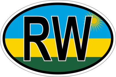 Sticker oval flag vinyl country code RWA rwanda | eBay Australia