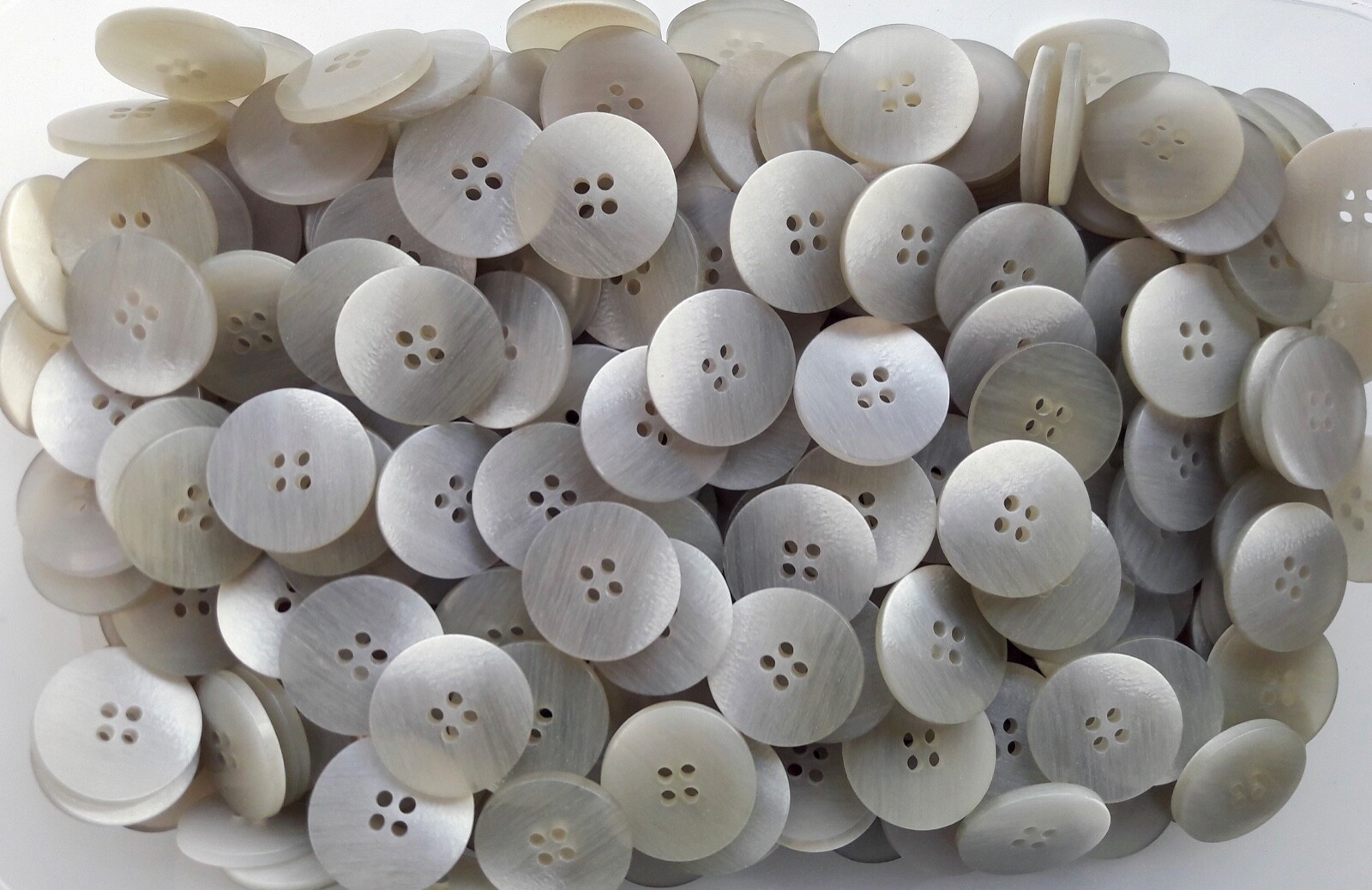 15mm 23mm Light Soft Grey Brush Effect 4 Hole Craft Buttons Button ...