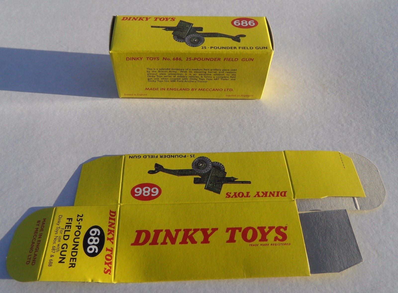 High Quality Reproduction Dinky Military Boxes - 686 25 Pounder Field ...
