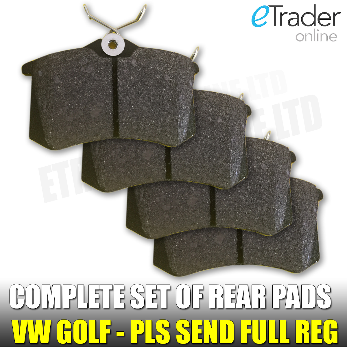 4 X VW Golf Rear Brake Pads Mk4 & Mk5 1.4 1.6 1.8 2.0 Petrol Diesel ALL ...