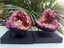 Large Pink Geode Pair W/Stands Crystal Geode Quartz Moroccan Geode Half ...