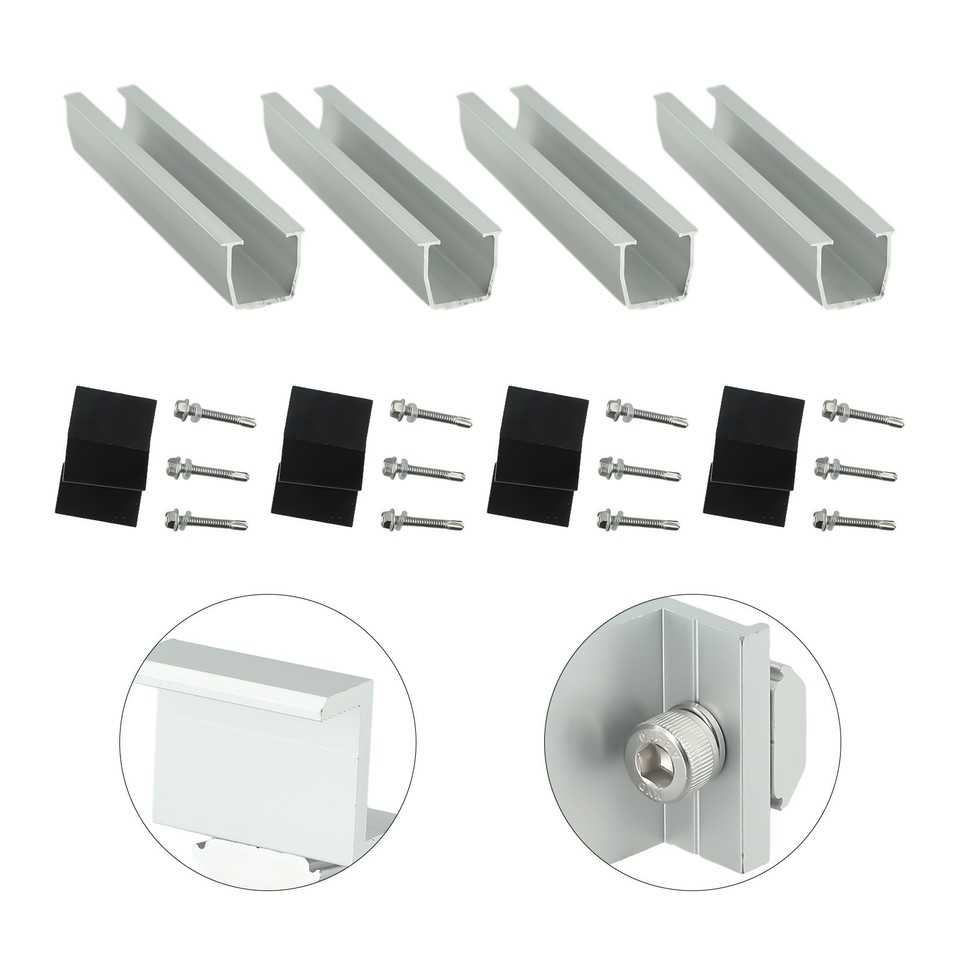 Solar Panel Rails Bracket Rails Roof PV Photovoltaic Set Solar Panel ...