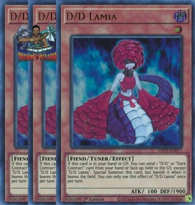 Yugioh! 3x D/D Lamia GFP2-EN077 Ultra Rare 1st Ed NM | eBay