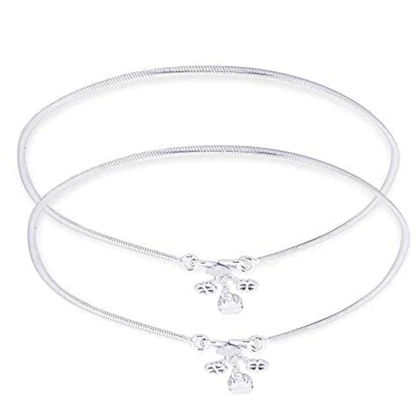 Traditional 925 Sterling Silver Modern Anklets for Women and Girls 10.5 ...