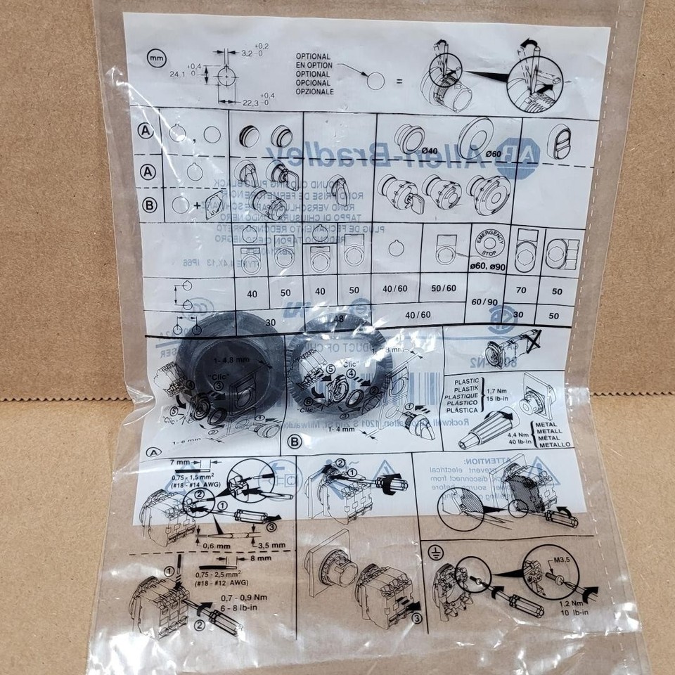 Allen Bradley 800F-N2 * 22mm Round Closing Plug * Black | eBay