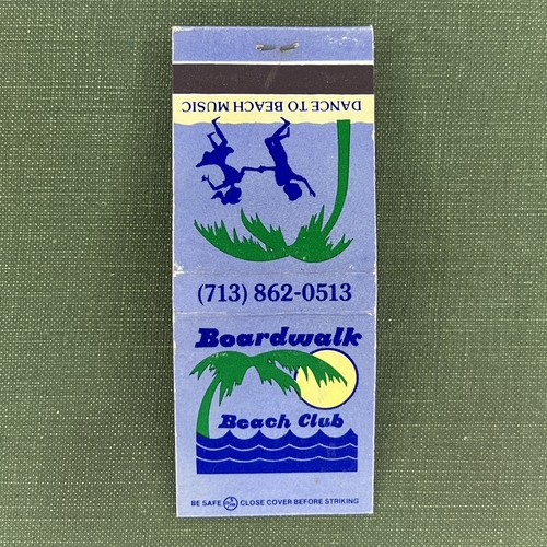 Vintage Matchbook Cover Boardwalk Beach Club Houston Texas Matches | eBay