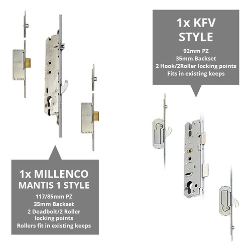 1x Millenco 117 Style 2DB 2R & 1x KFV Style 2H2R 3 Piece Repair Door ...