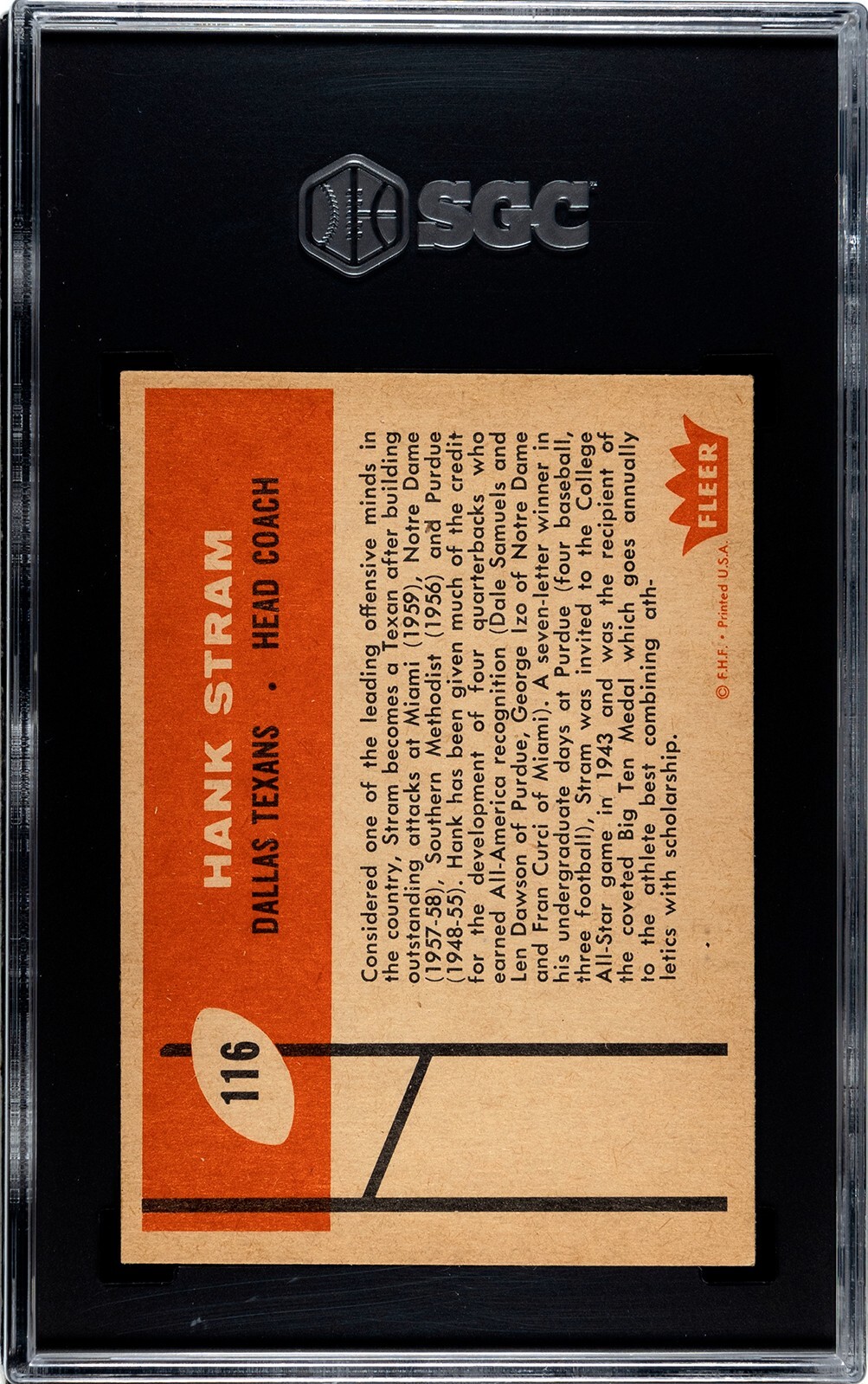 1960 Fleer - #116 Hank Stram (RC) for sale online | eBay