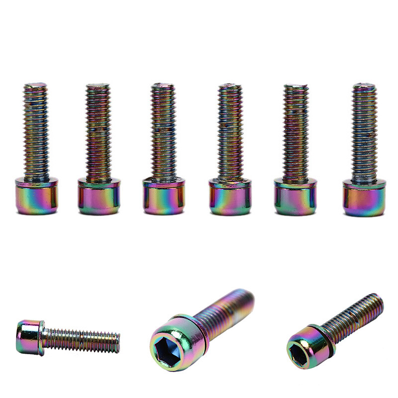 6pcs Bicycle Stem Screw M5x18mm Headset Bolt With Washer Handlebar Bol ...