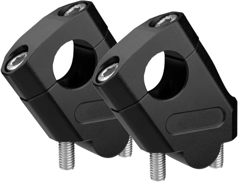 2pcs CNC 7/8" 22mm Handlebar Motorcycle Riser Mount Clamp Adapter ...