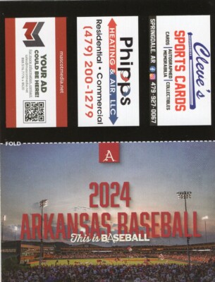 Arkansas Razorbacks SEC Baseball 2024 Pocket Schedule | eBay