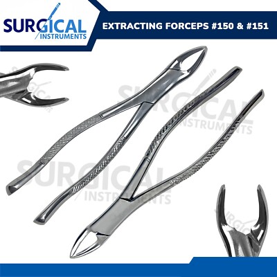 Set of Dental Extracting Forceps # 150 & #151 - Surgical Extraction ...