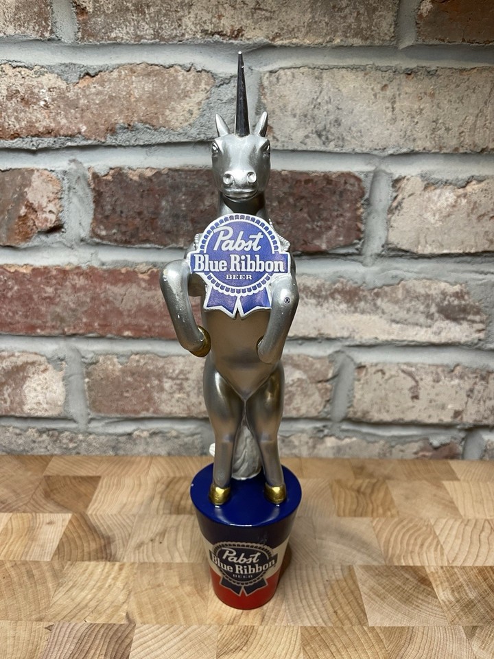 PBR Pabst Blue Ribbon Silver Unicorn Beer Tap Handle 11" Brand NEW in ...