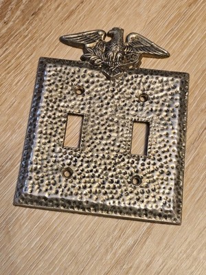 Vintage Mid Century Brass Eagle Double Light Switch Plate Cover | eBay
