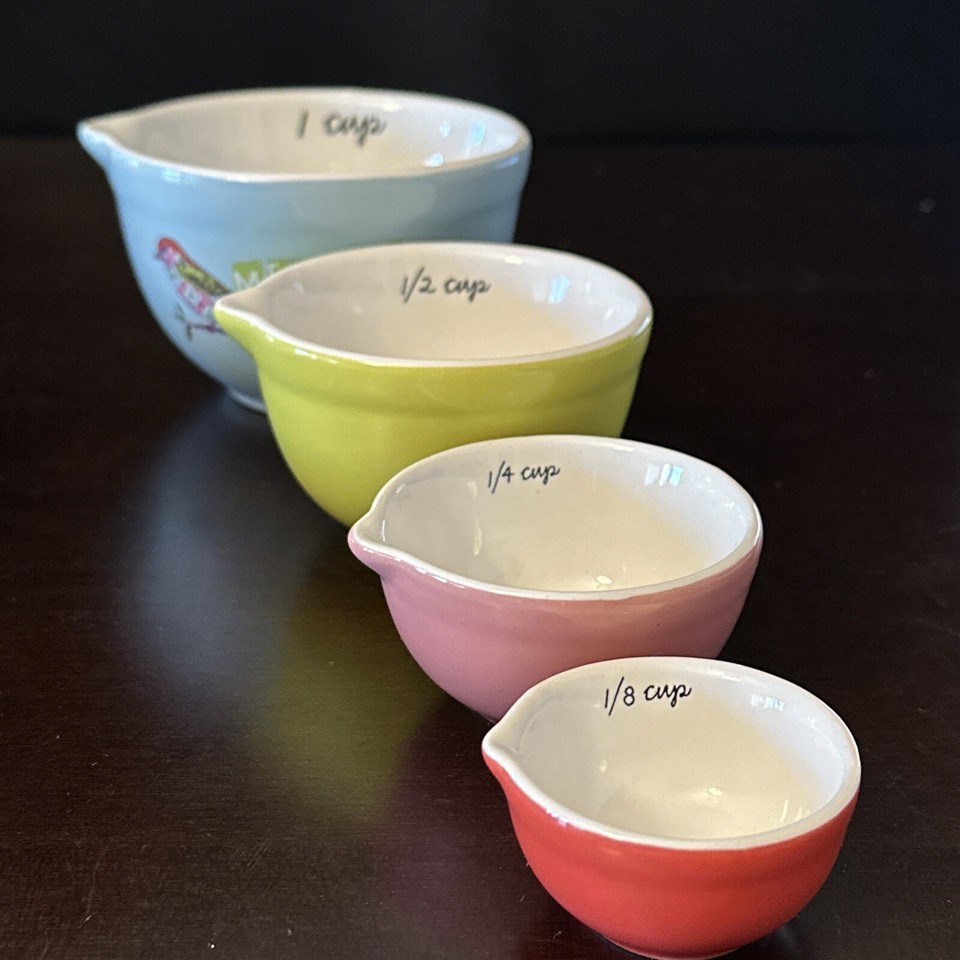 Anthropologie 4 Measure Up Nesting Measuring Cups Mixing Bowl Shape ...