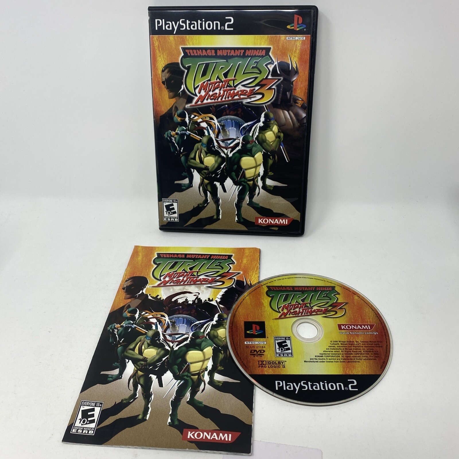 Teenage Mutant Ninja Turtles 3 Mutant Nightmare PS2 Game TMNT Complete ...