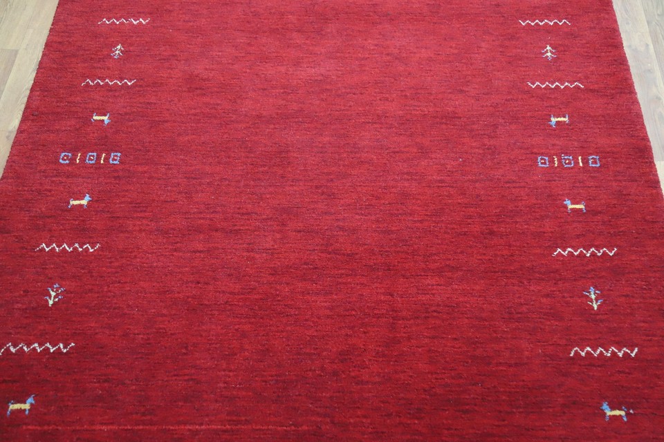 One-of-a-kind Tribal Gabbeh Rug Hand-knotted Wool 5x8 ft | eBay