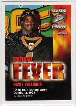 1999 Topps Season Opener Ricky Williams Football Fever #NNO New Orleans ...