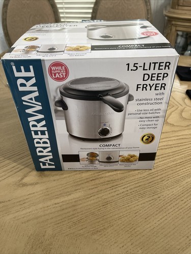 New Farberware 1.5 - Liter Compact Stainless Steel Deep Fryer Model FW ...