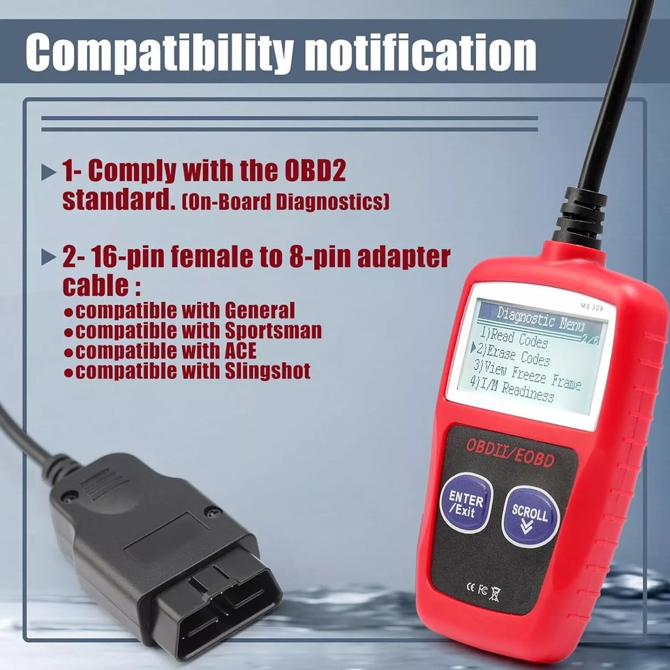 DIAGNOSTIC CODE READER ADAPTER OBD2 SCANNER for POLARIS ATV- US👍 | eBay