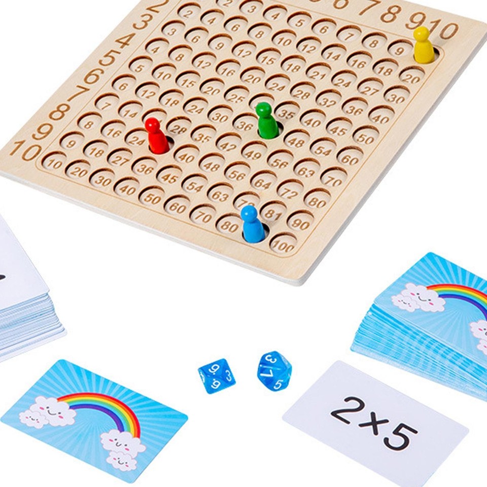 Multiplication Board Mathematics Educational Montessori Wooden with ...
