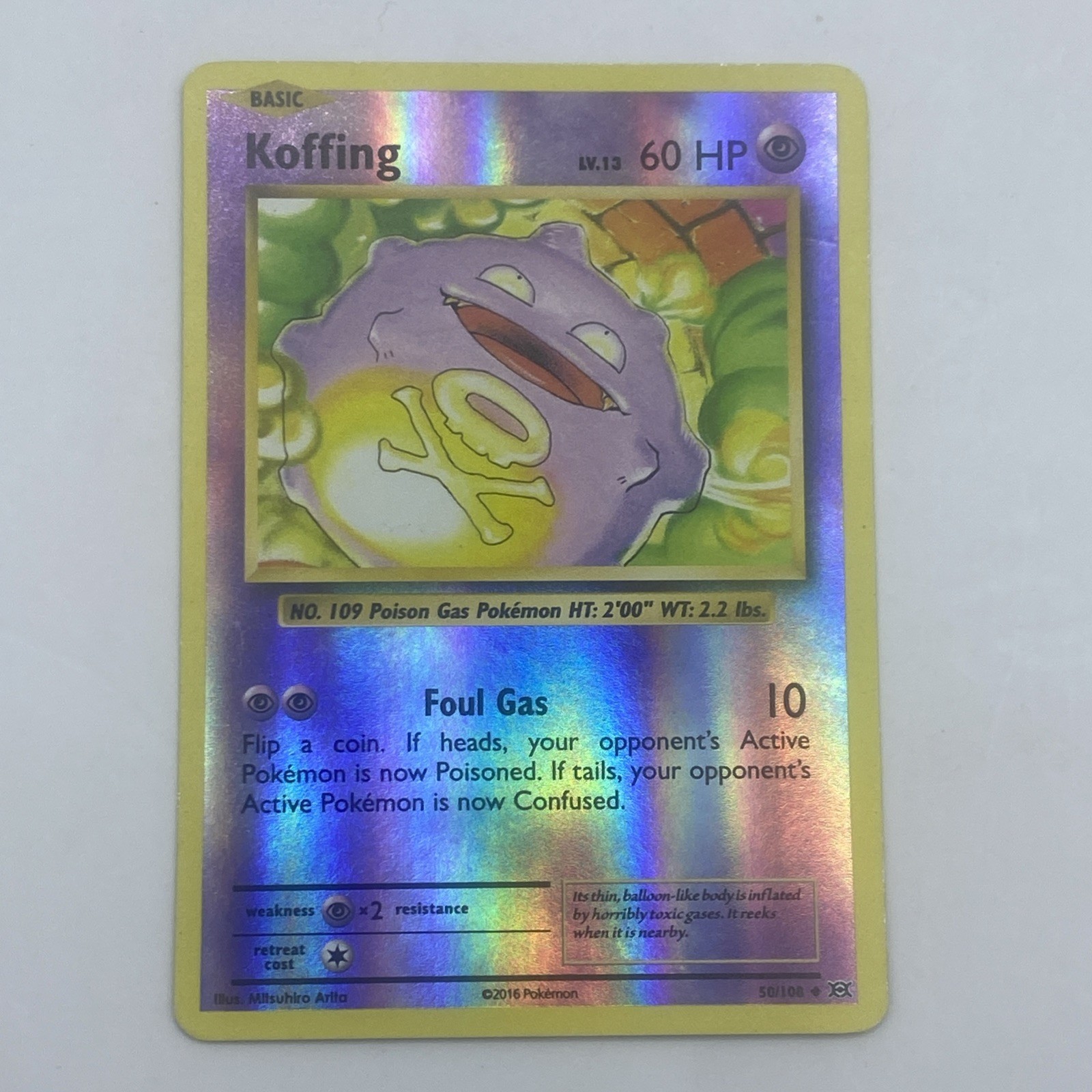 Koffing 50/108 Pokémon TCG XY 2016 Card Evolutions Reverse Holo LP | eBay