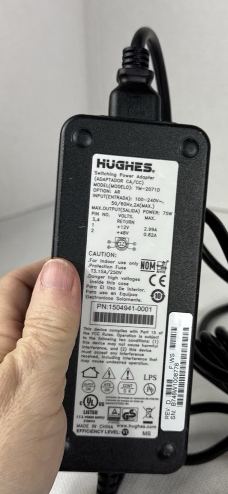 Hughes Switching Power Adapter model YM-2071A | eBay