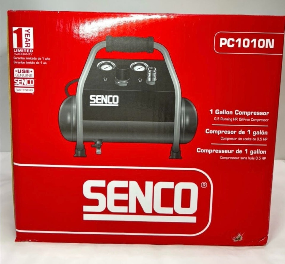 SENCO 1 Gal. Portable 135 psi Finish & Trim Air Compressor PC1010N ...