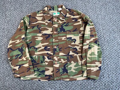 VTG 80s Game Winner Camouflage Shirt Jacket Adult Xl Green Camo Cotton ...