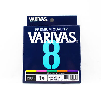 Varivas P.E Line Varivas 8 X8 Multi Color 200m P.E 1 Max 20lb (0397) | eBay